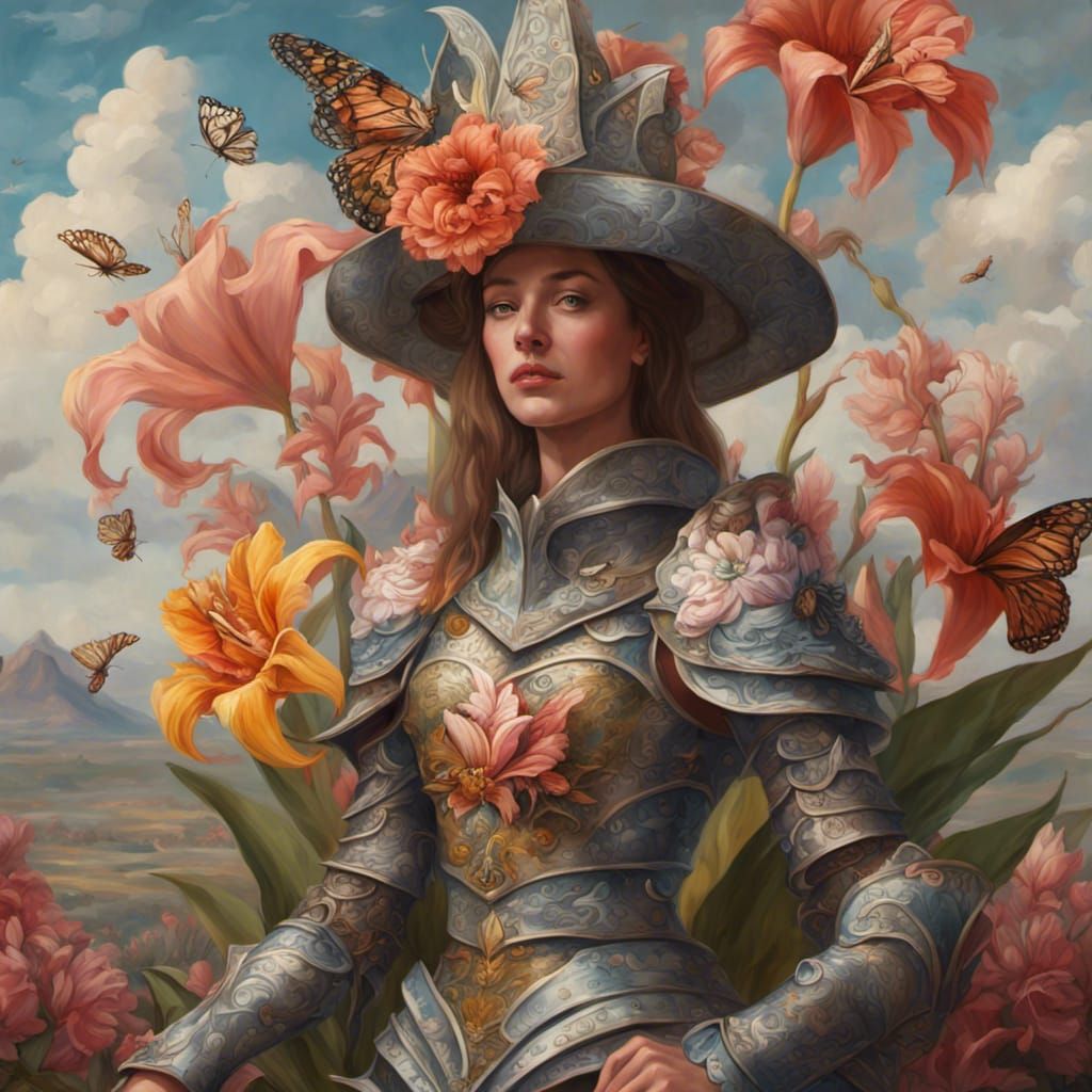 Flower Warrior VIII (Series I) - AI Generated Artwork - NightCafe Creator