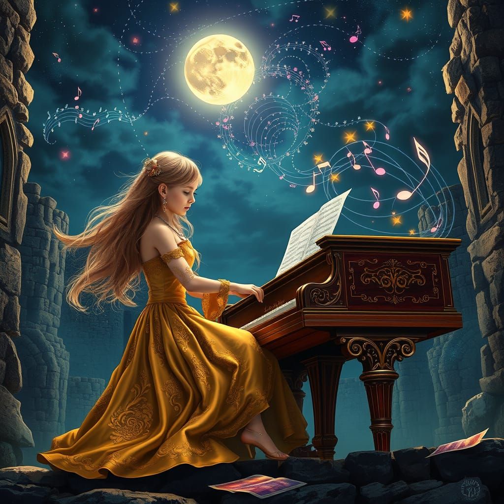 Musical night - Moonlit Castle Concerto in Vibrant Colors