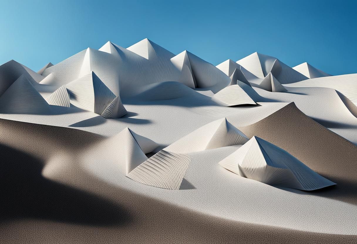 Origami paper folds papercraft, made of paper, stationery, 8K ...