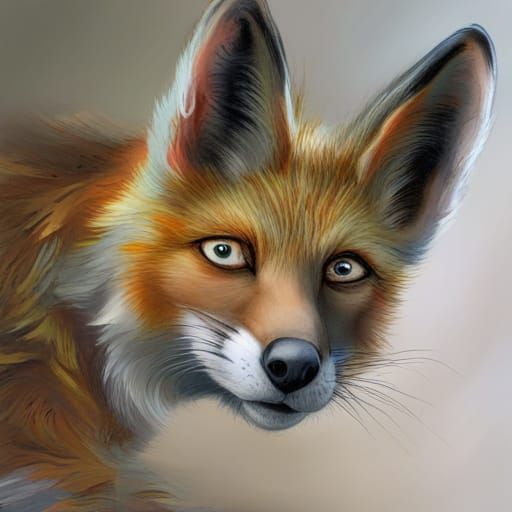 Fox Portrait Illustration - AI Generated Artwork - NightCafe Creator