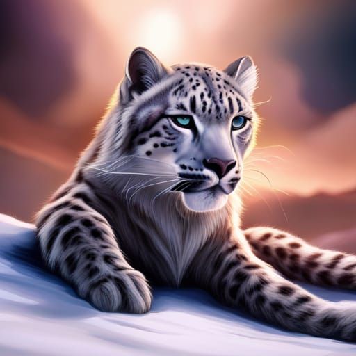 Snow Leopard - AI Generated Artwork - NightCafe Creator