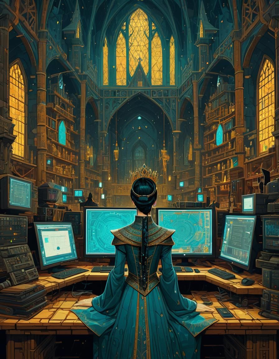 Medieval cyber security - AI Generated Artwork - NightCafe Creator