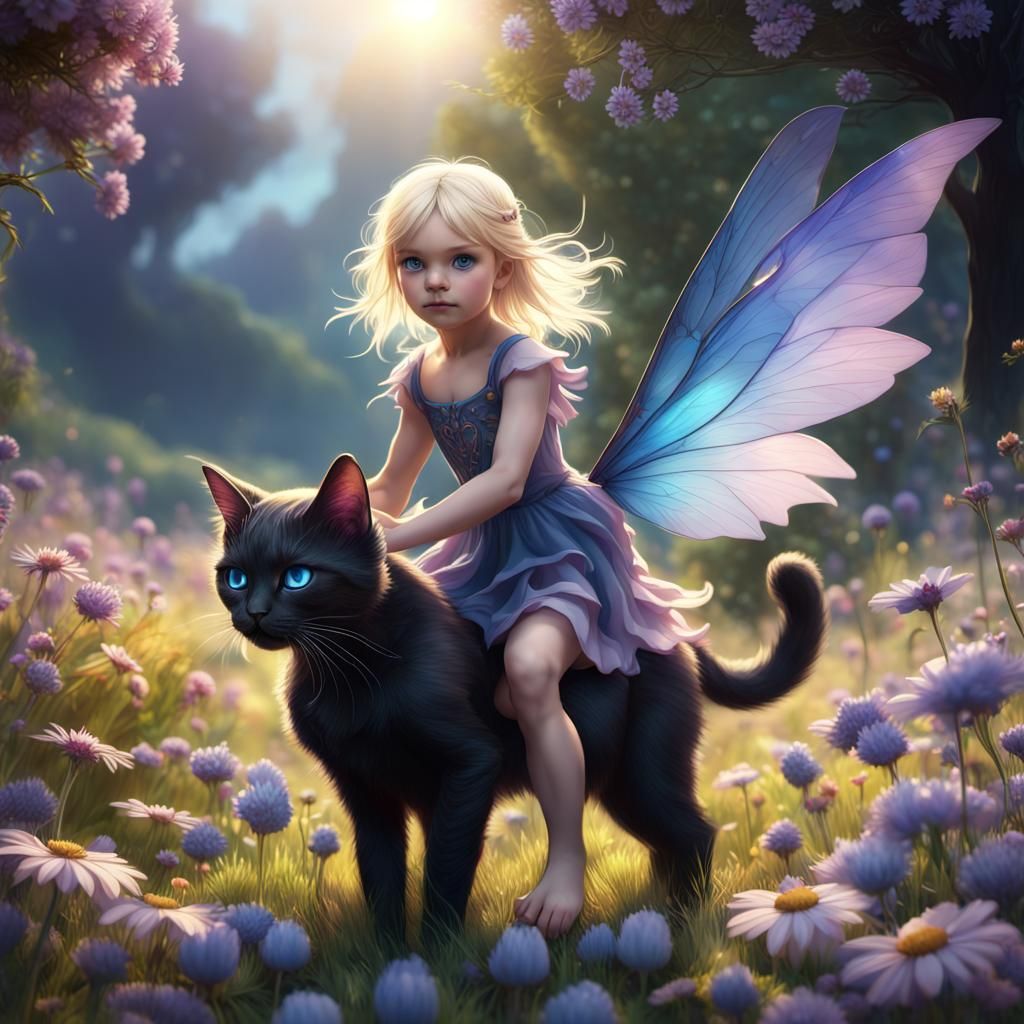 Fae child and her faithful steed - AI Generated Artwork - NightCafe Creator
