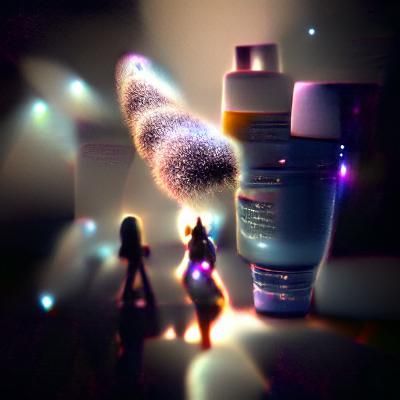 Neon teletubbies among makeup - AI Generated Artwork - NightCafe Creator