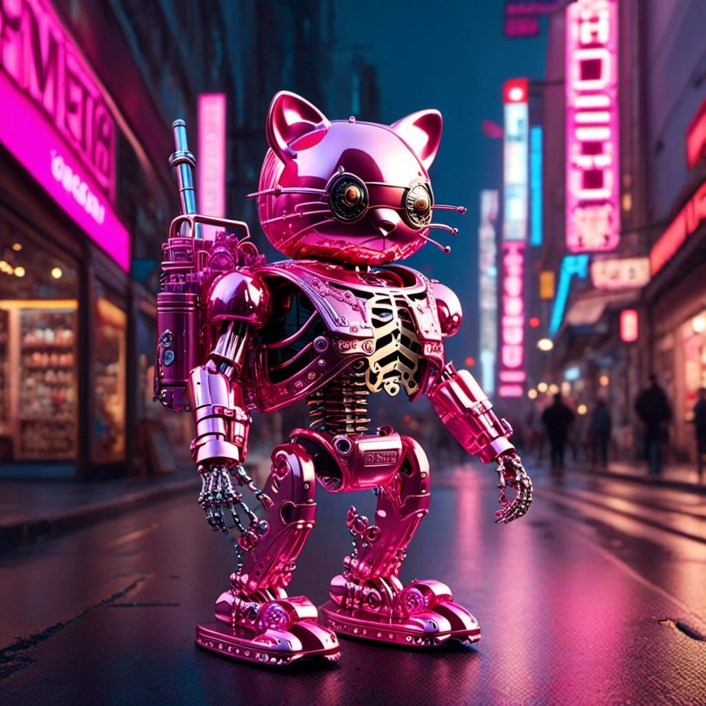 Hello Kitty T-850 - AI Generated Artwork - NightCafe Creator