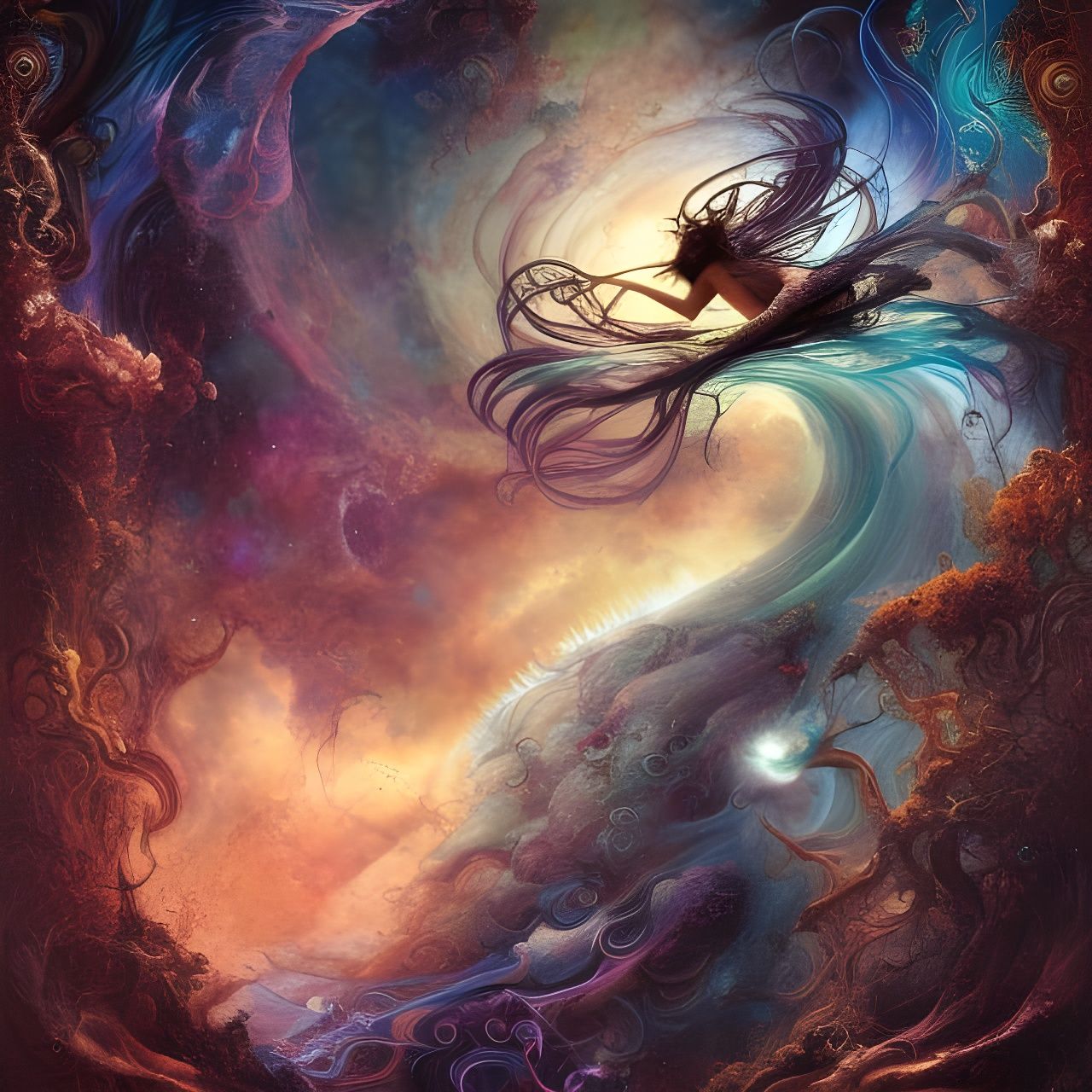 Flying in vortex - AI Generated Artwork - NightCafe Creator