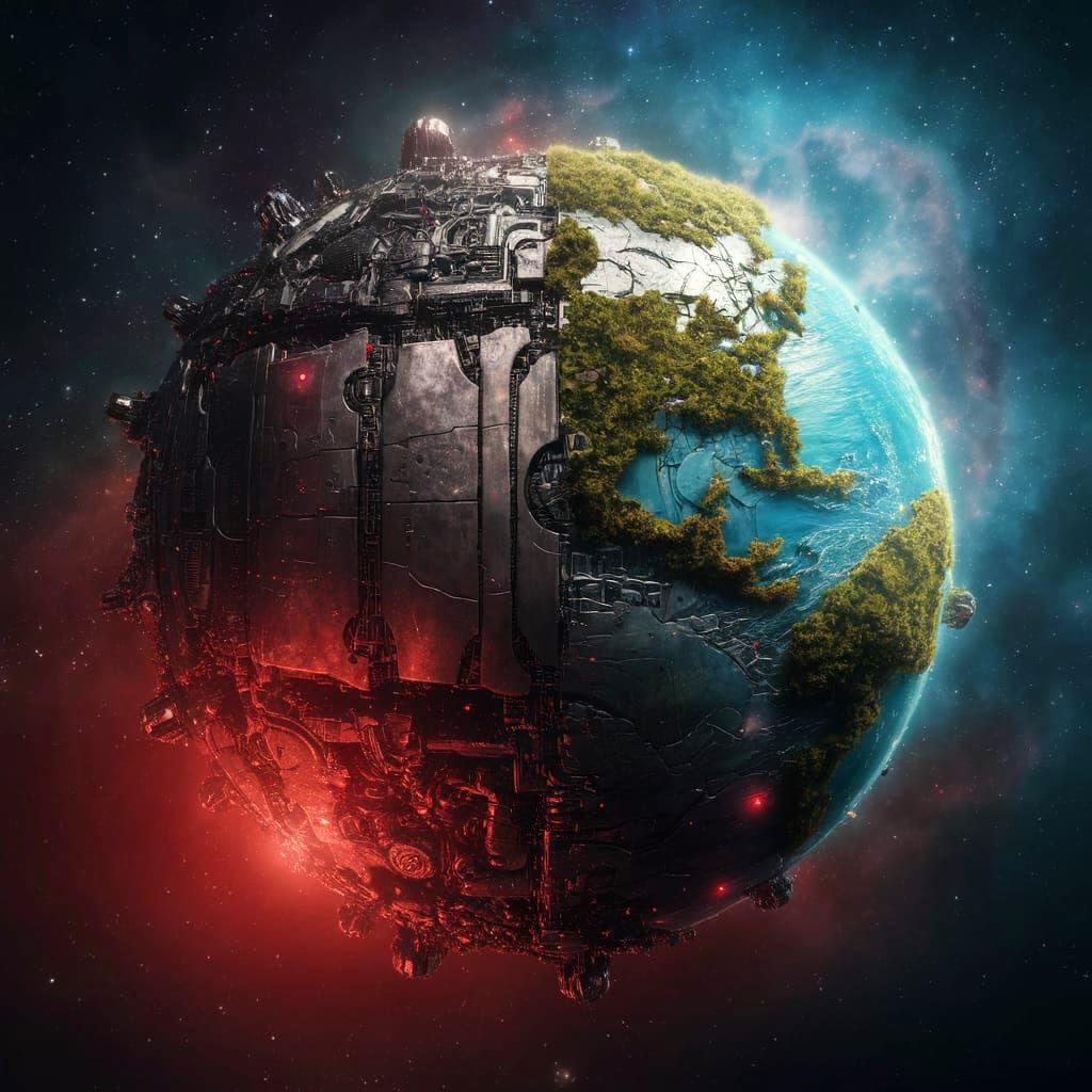 Planet Borganica - Cyborg Planet of Borganica in Vibrant Gra...