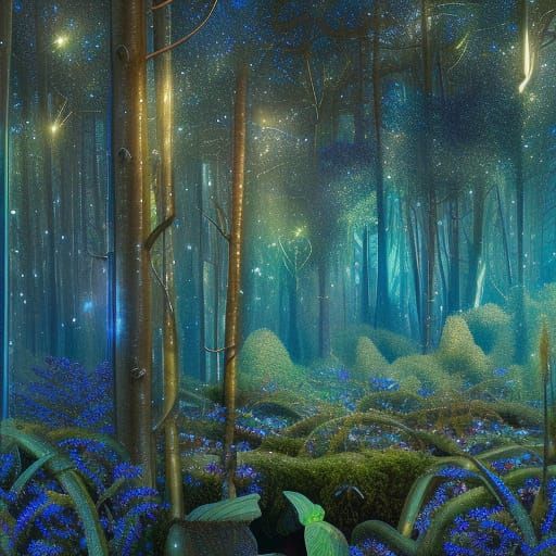Interstellar Forest - AI Generated Artwork - NightCafe Creator