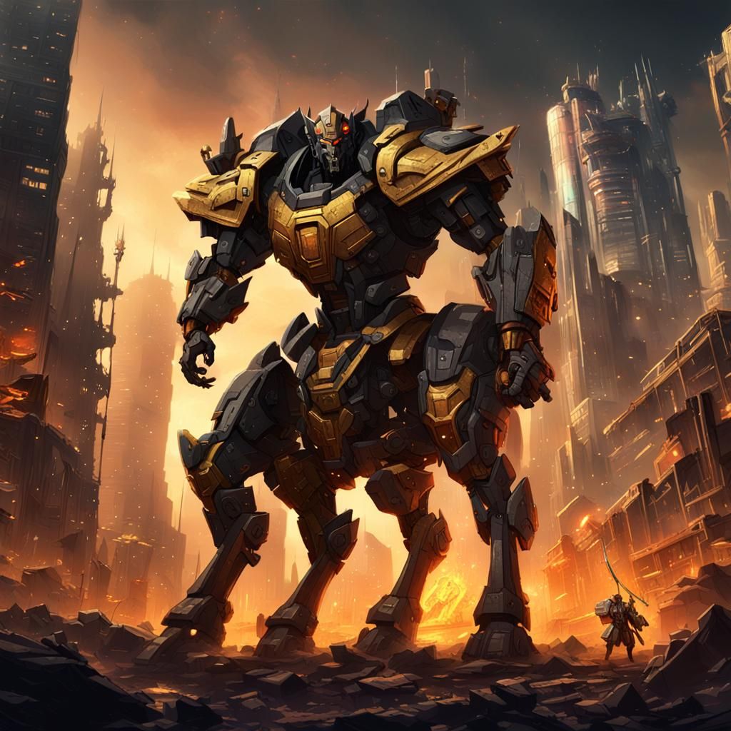 Epic Dark Centaur King in Sci-Fi Chaos - AI Art