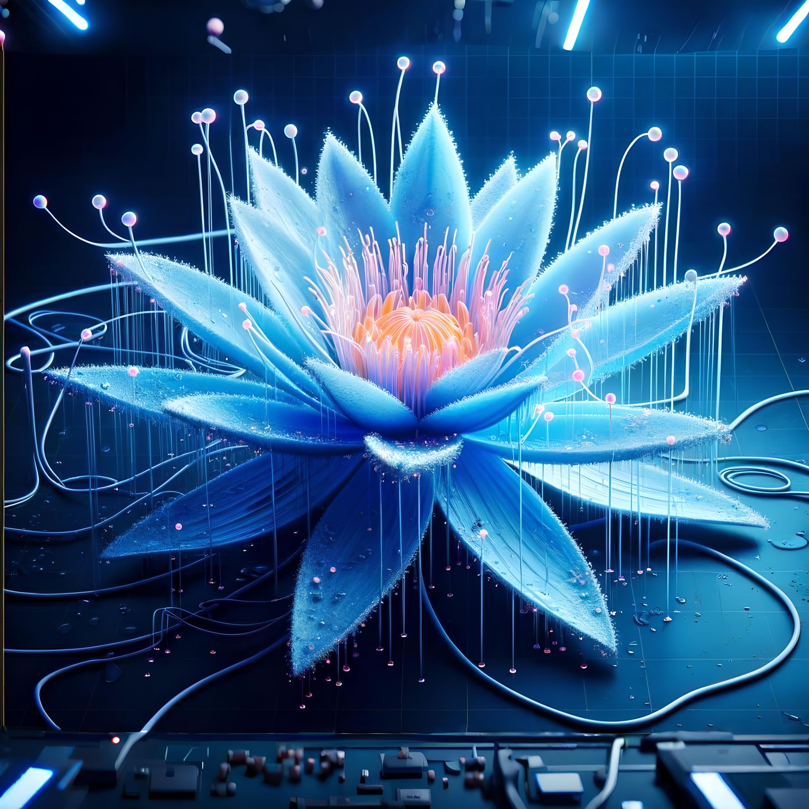 Electric flower - AI Generated Artwork - NightCafe Creator