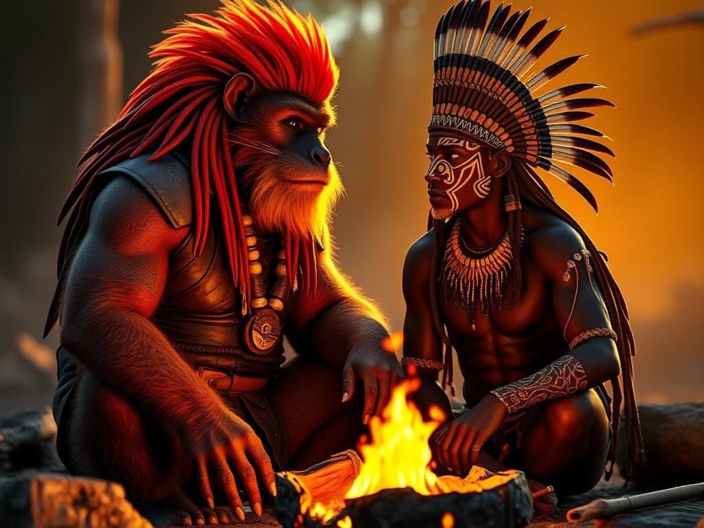 Digital CGI art. A tall, brown, anthropomorphic male echidna warrior ...