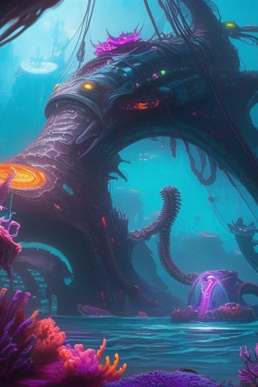 An alien sea cracken - AI Generated Artwork - NightCafe Creator