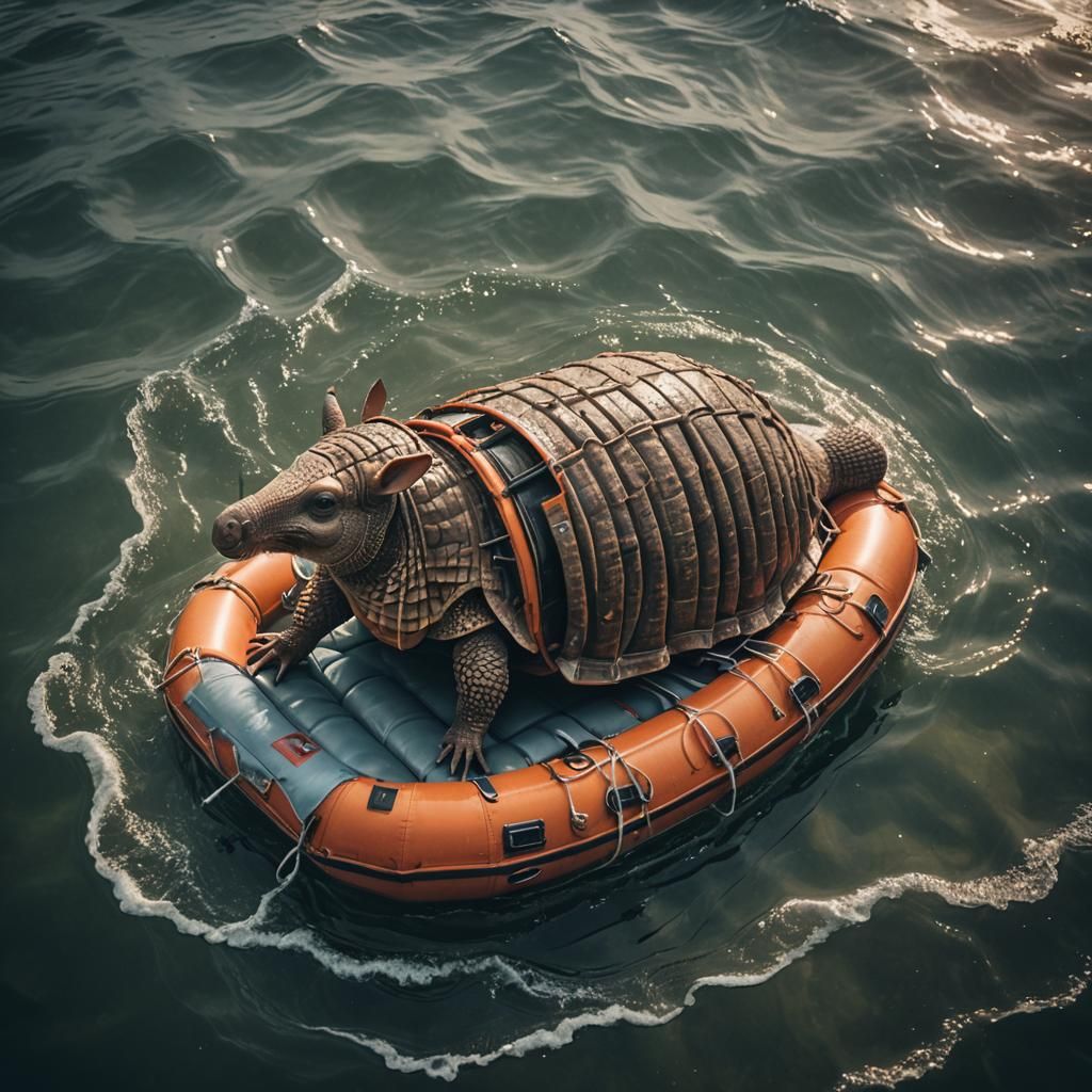 Armadillo Lost at Sea - AI Generated Artwork - NightCafe Creator