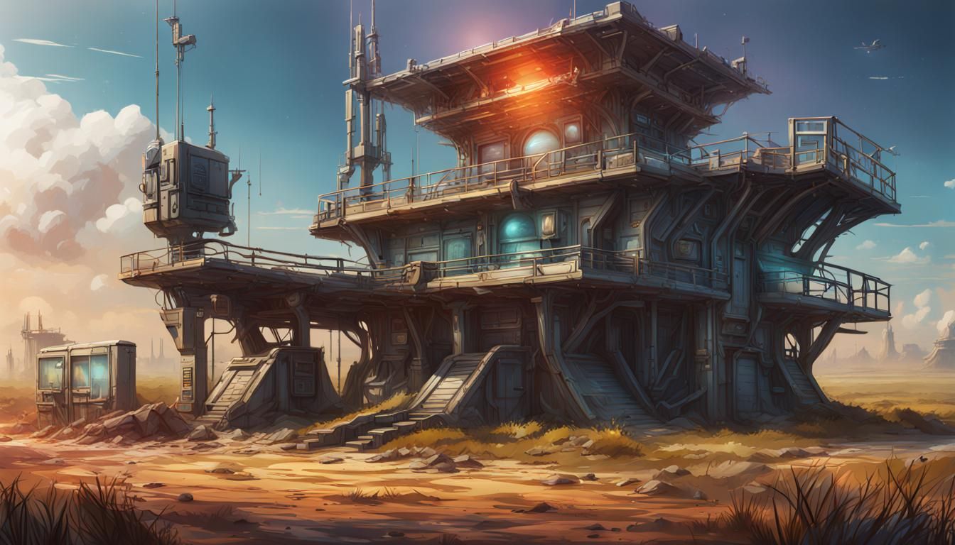Space Fantasy - Farmlands Military Checkpoint - AI Generated Artwork ...
