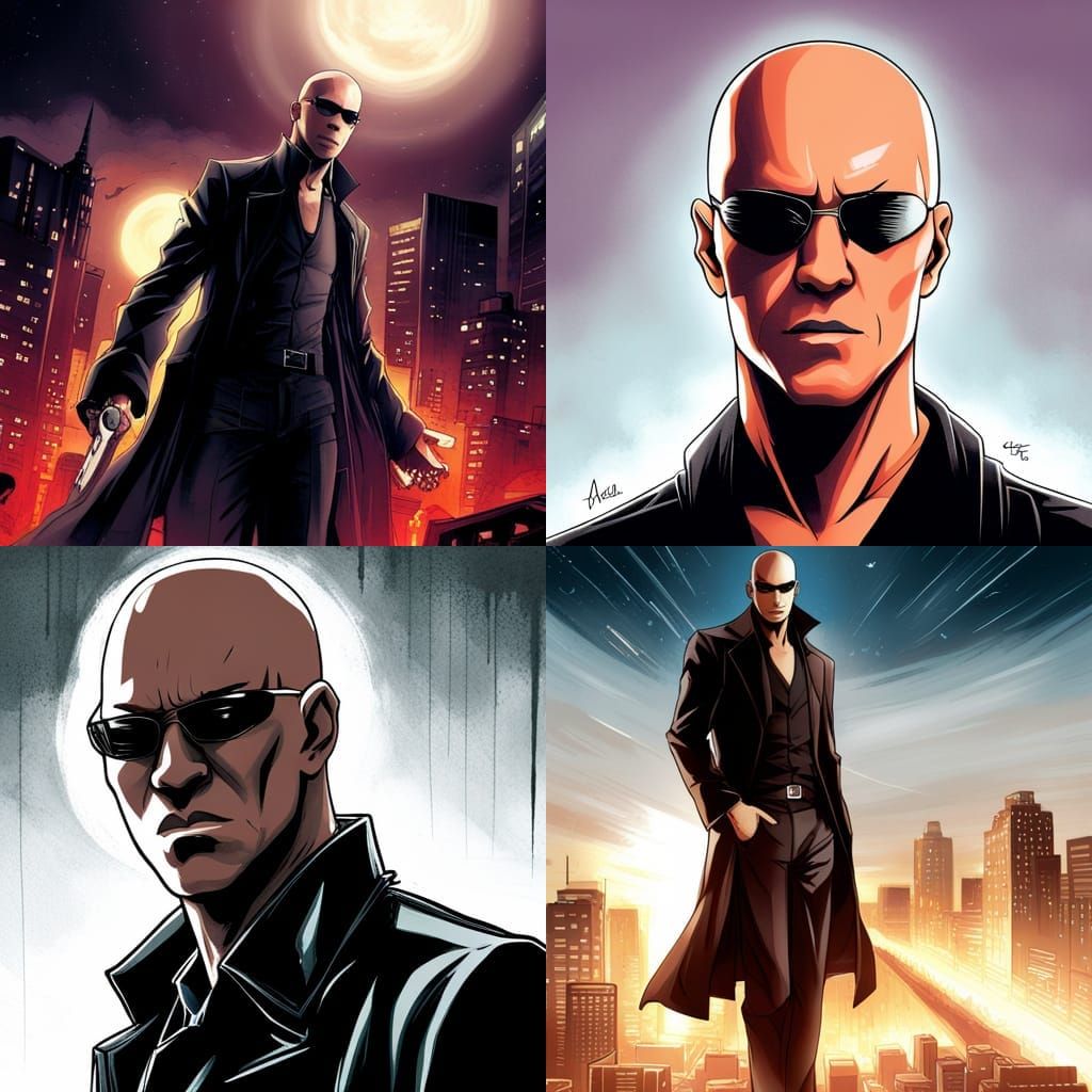 Morpheus from The Matrix by artist "anime", Anime Key Visual, Japanese ...