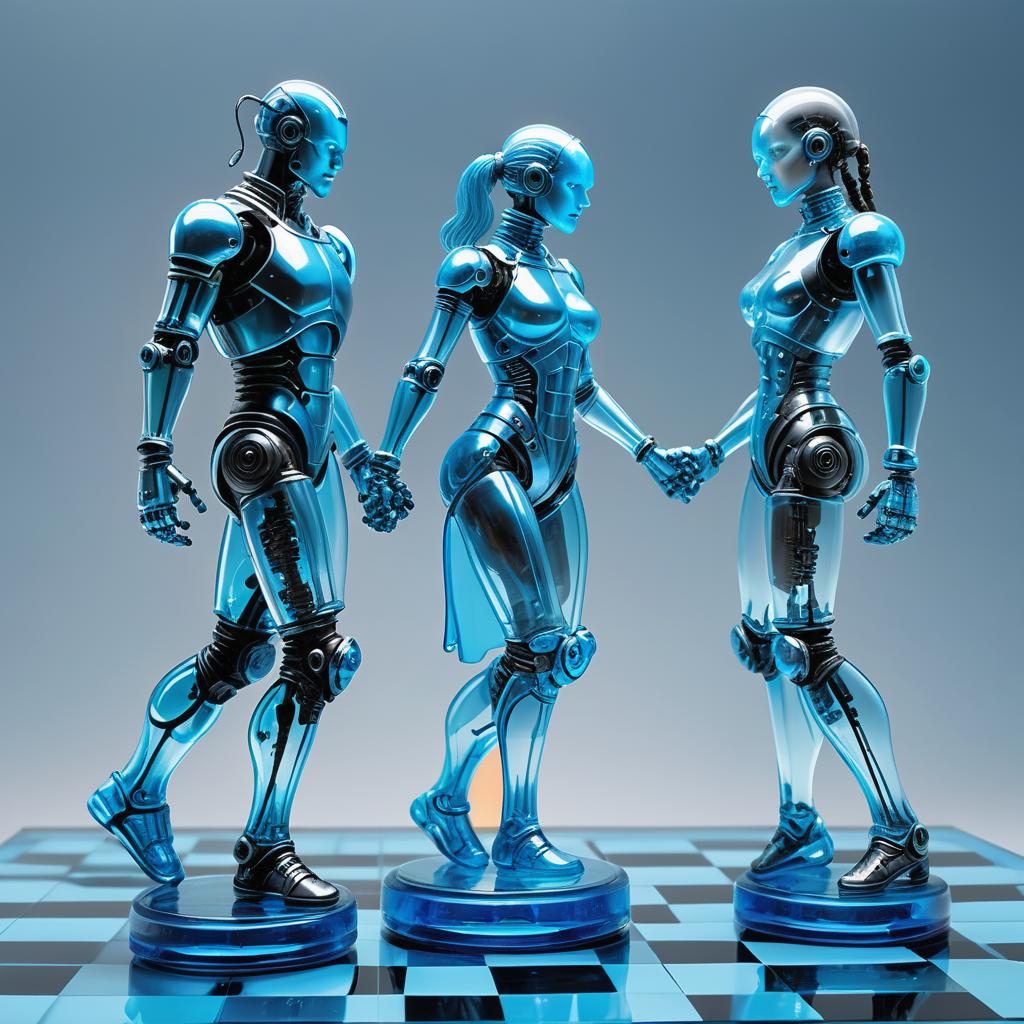male Cyberborg model and a female Cyborg model wielding the elements ...