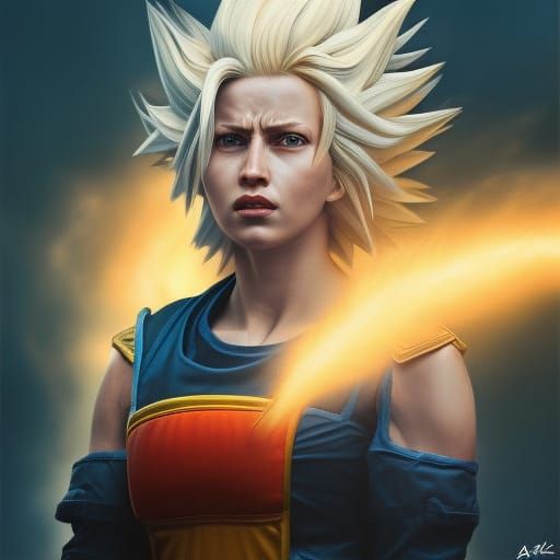 Live action film, soviet, Realistic and Beautiful Super Sayayin Female in a combat, trending on ...