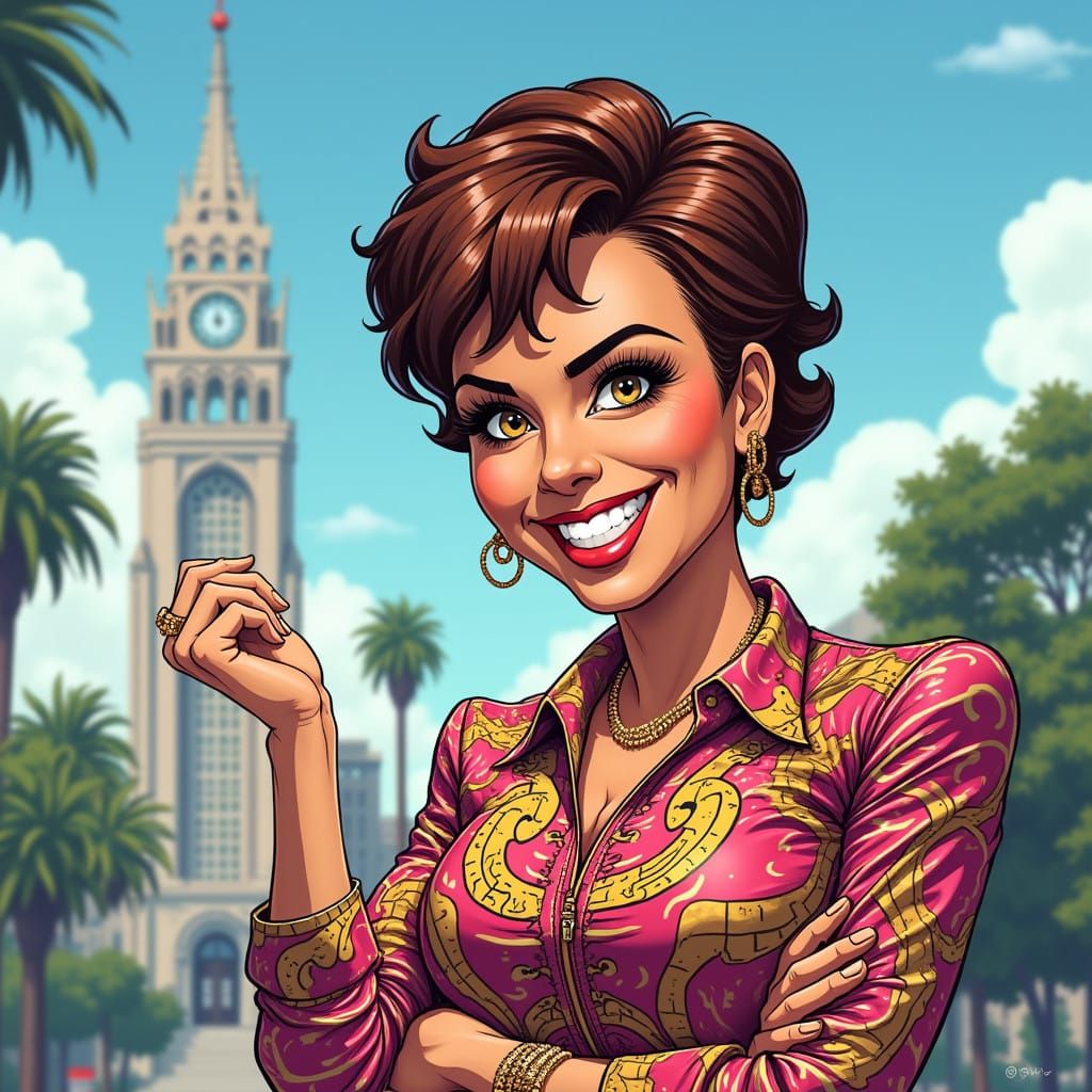 The Mayor - Mayor Karen Bass in Vibrant Cartoon Portrait