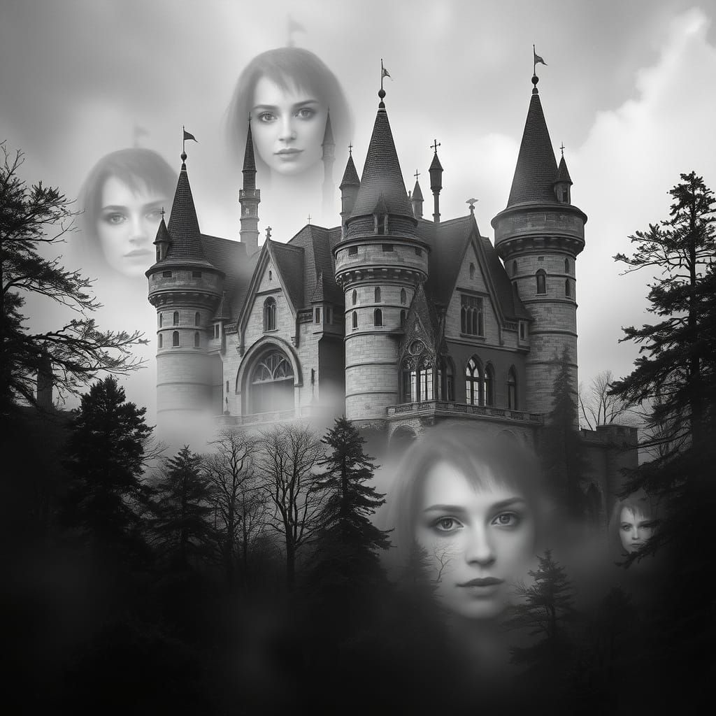 Eerie Black and white infrared multiple negative print enchanted Fairy ...