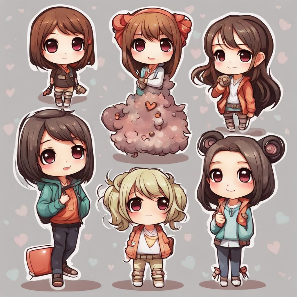 Chibi girls - AI Generated Artwork - NightCafe Creator