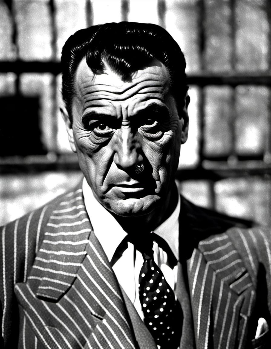 Italian Mobster jailhouse picture, Circa 1940's era, mess hair, a small ...