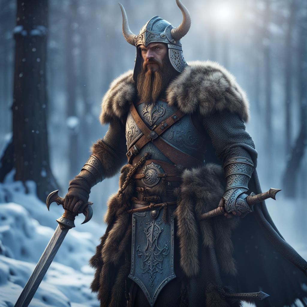gotterdammerung fimbulvinter viking knight hero sword winter cold ...