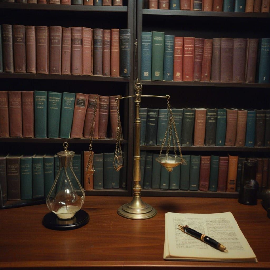 Libra scale - Elegant Timepiece in Cinematic Setting