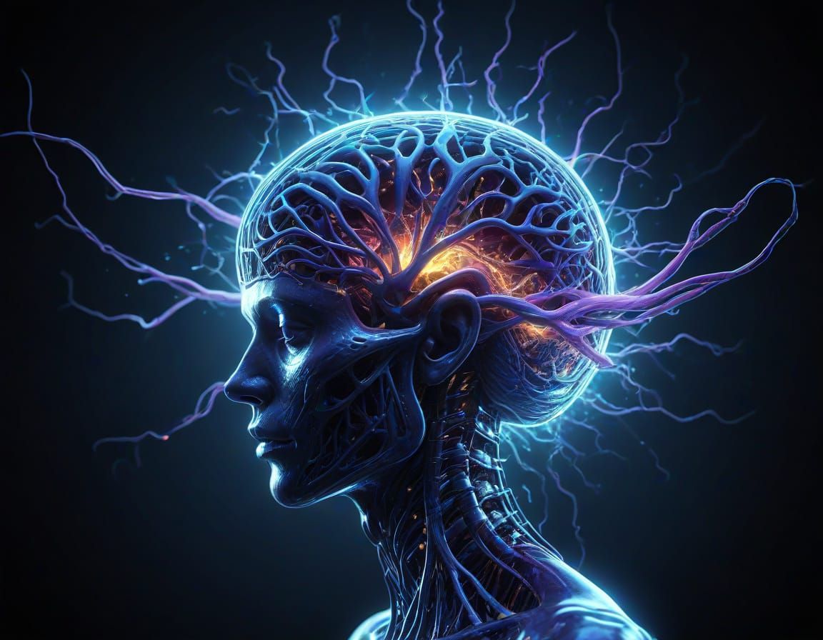 Ethereal Polydimensional Entity in a Vibrant, Glow... - AI Art