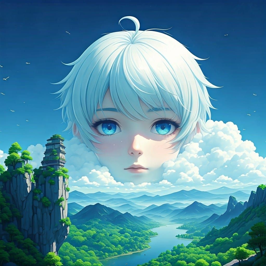 Young faces in the clouds. - Breathtaking Cloud Landscape i...