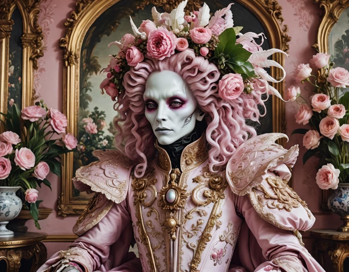 Alien wearing baroque style clothing - AI Generated Artwork - NightCafe ...