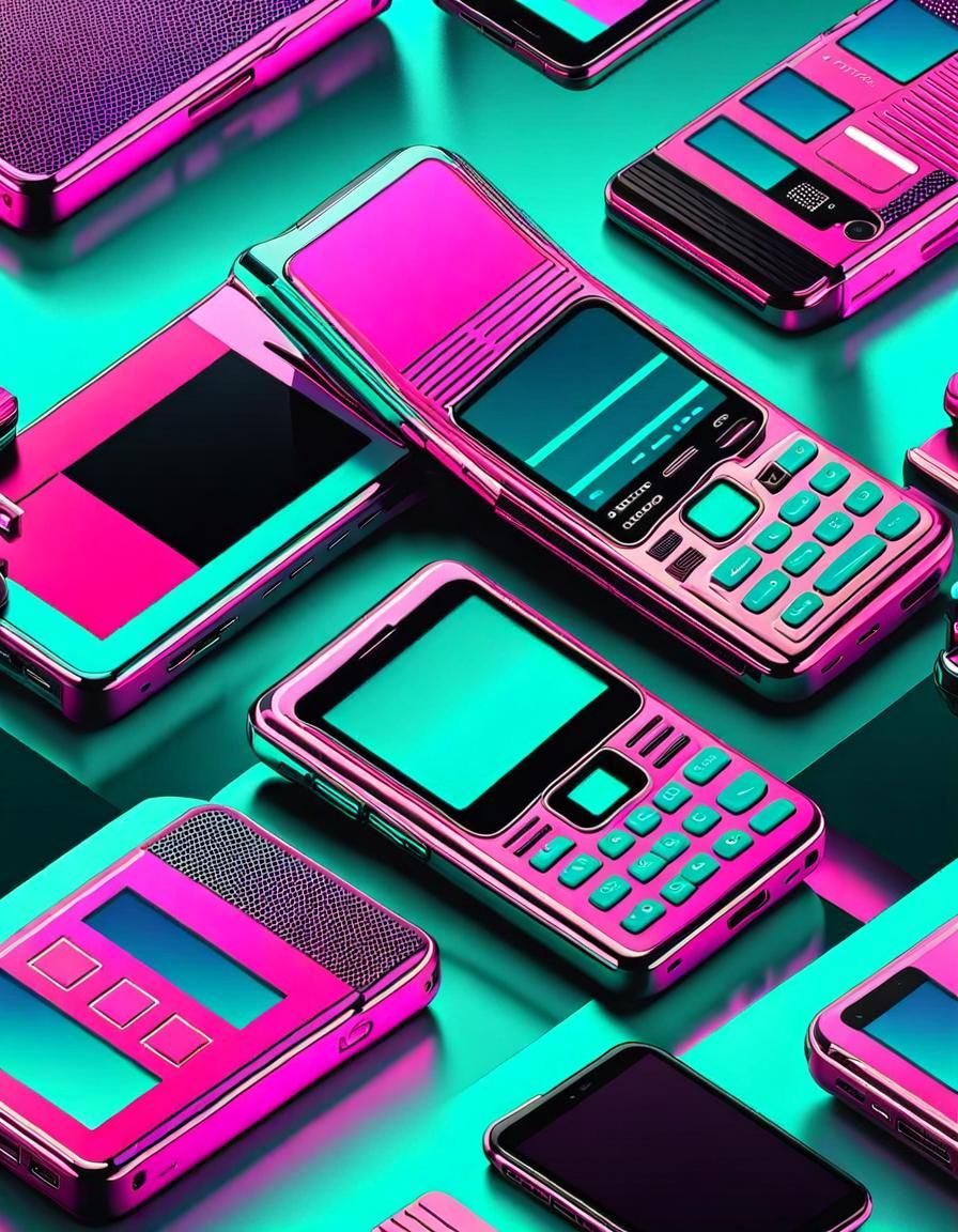90's cell phones - AI Generated Artwork - NightCafe Creator