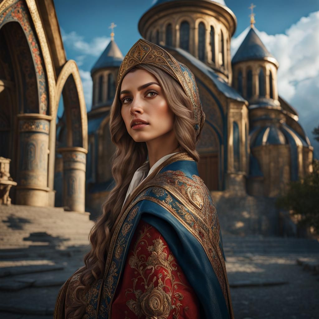 Young woman in Tbilisi, Georgia - AI Generated Artwork - NightCafe Creator