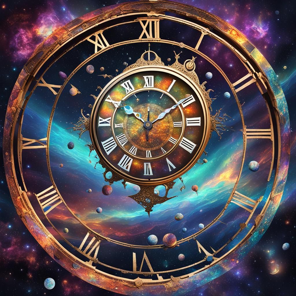 Broken Cosmic Clock - AI Generated Artwork - NightCafe Creator