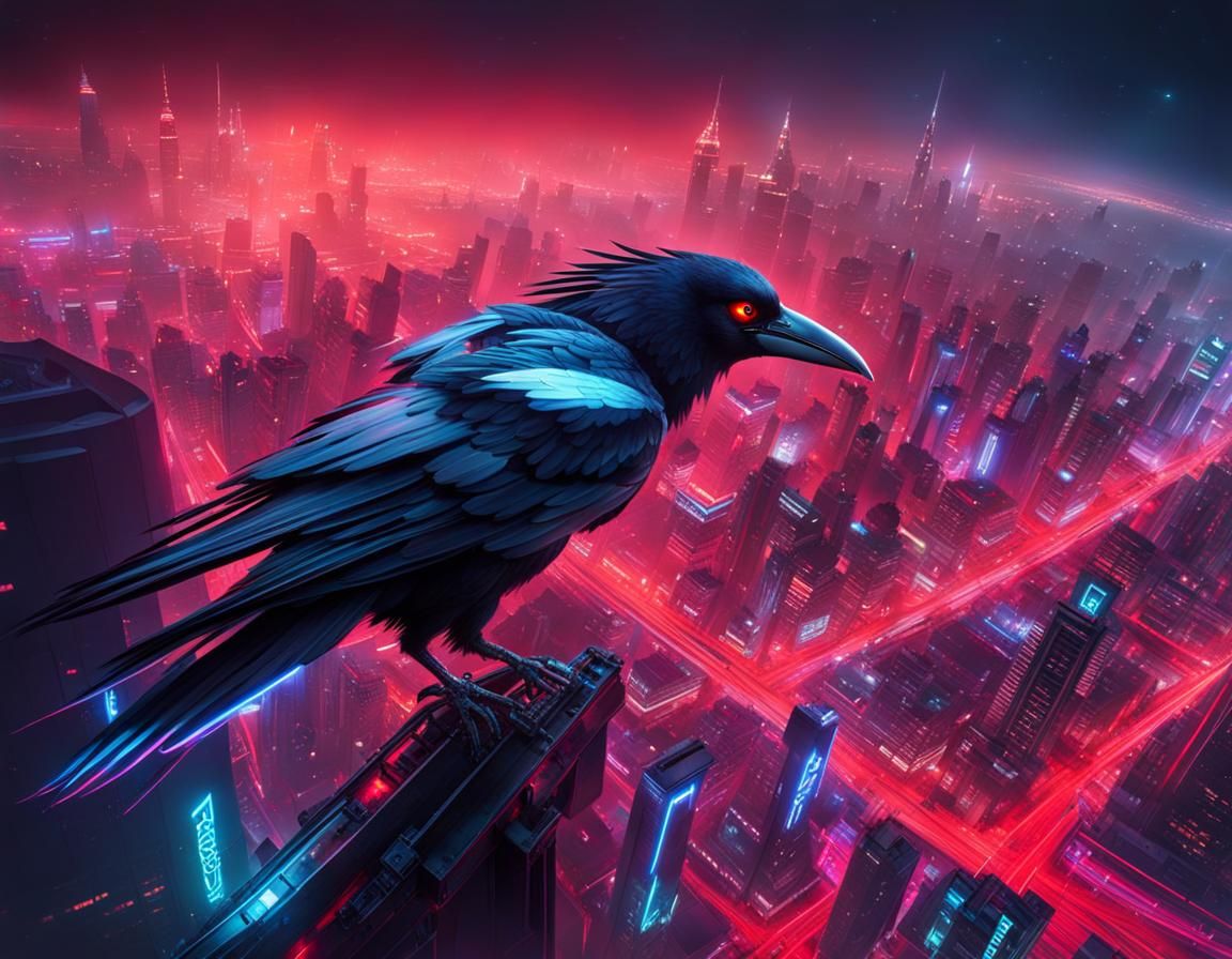 The Crow over the City - AI Generated Artwork - NightCafe Creator