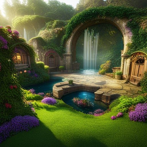 Secret garden - AI Generated Artwork - NightCafe Creator