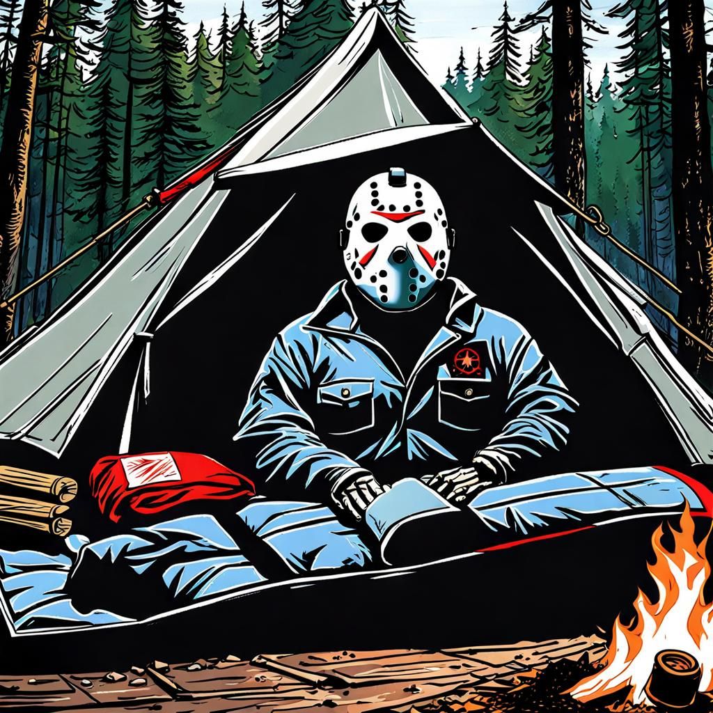 Jason Voorhees Camping Ai Generated Artwork Nightcafe Creator