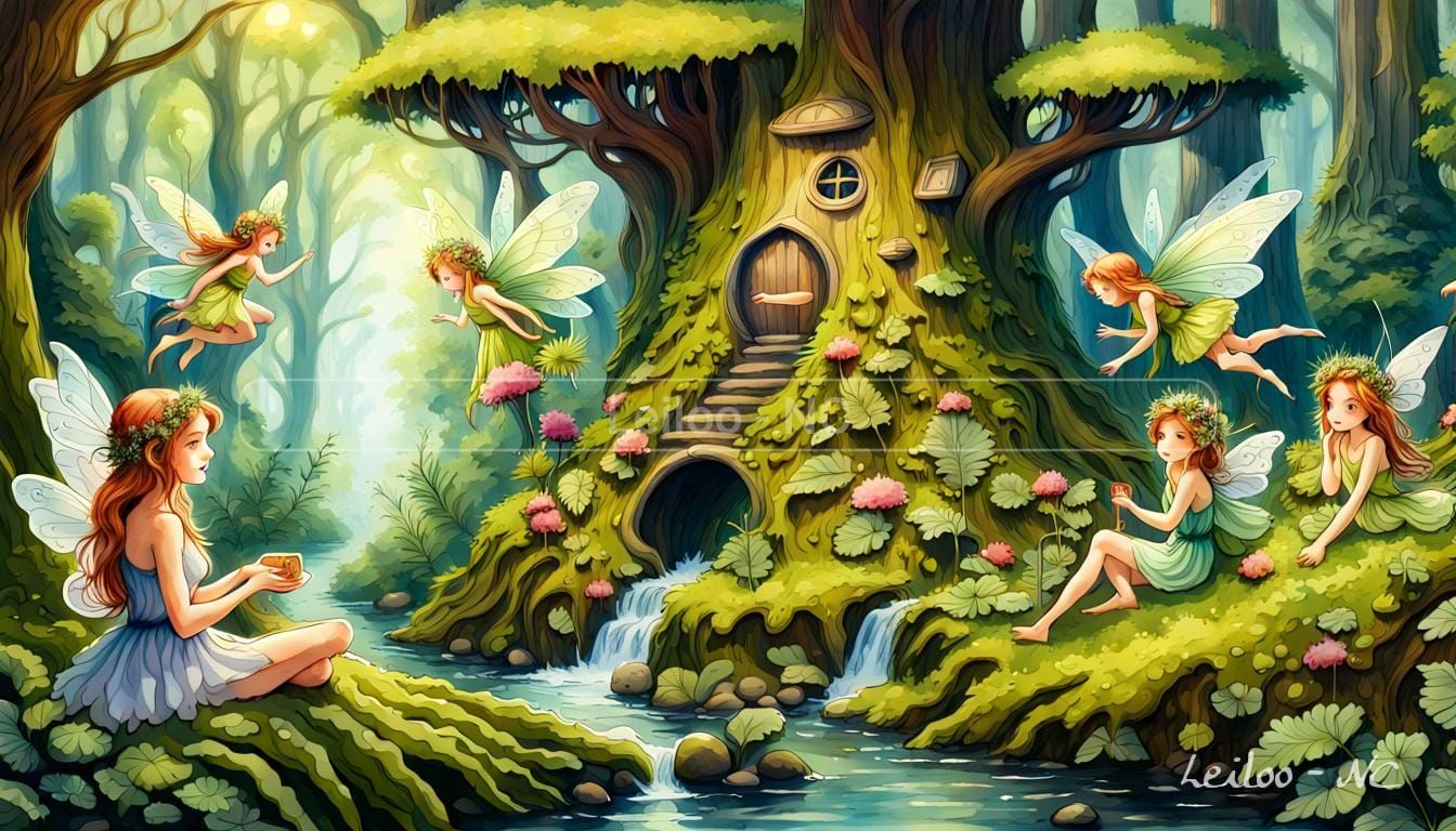 Fae Village, Big Forest - AI Generated Artwork - NightCafe Creator