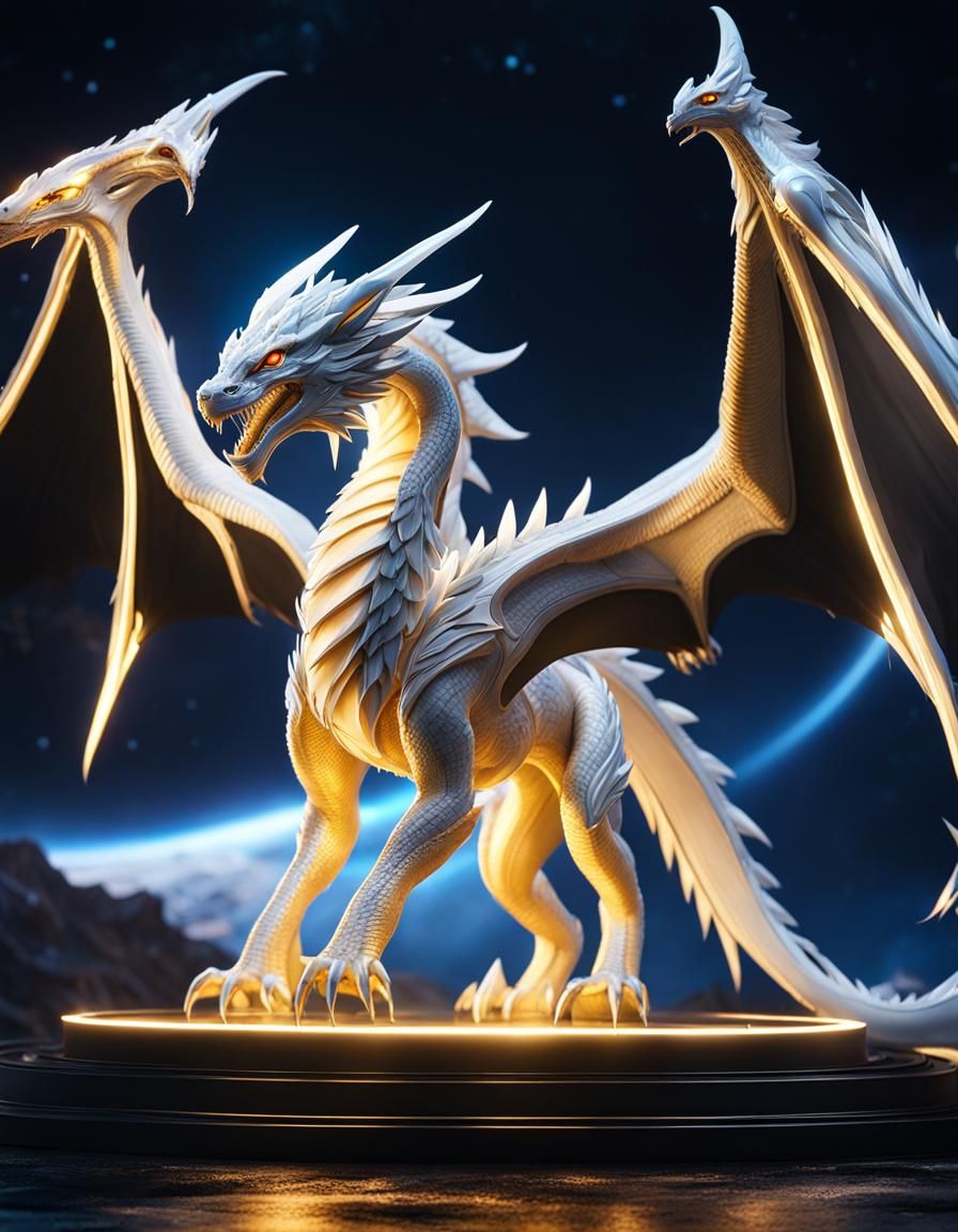 White celestial Dragon - AI Generated Artwork - NightCafe Creator
