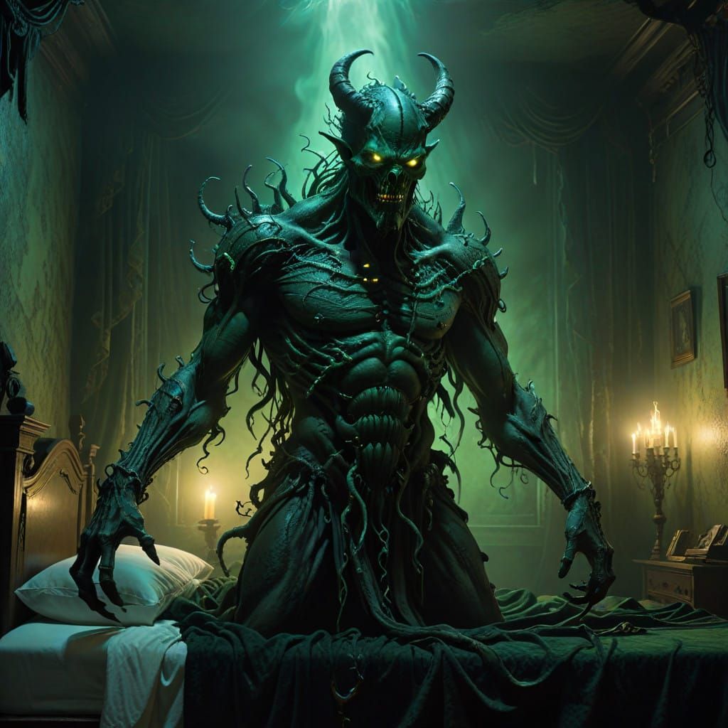 A horned demon with razor-sharp claws & teeth