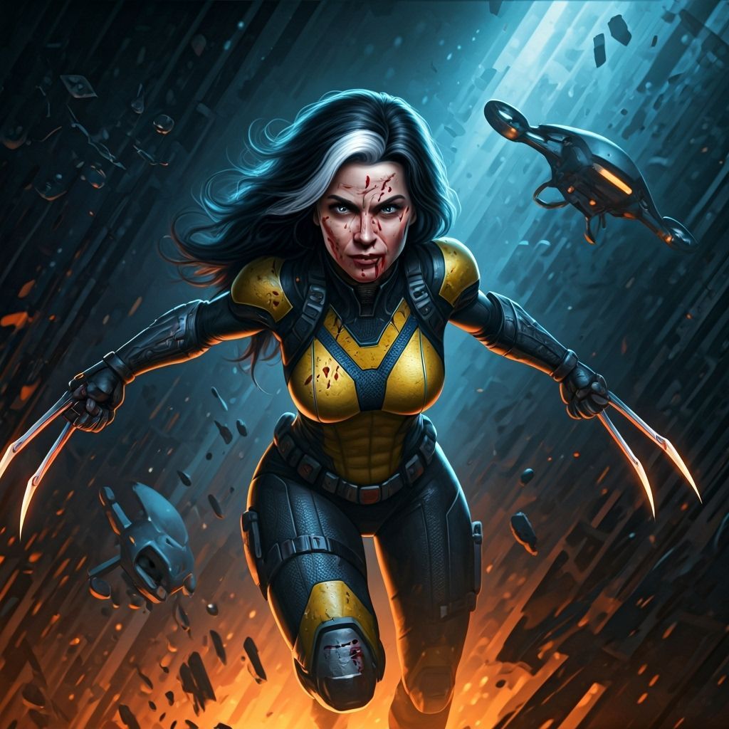 Talon (Laura Kinney) Illustration in Comic Book St... - AI Art