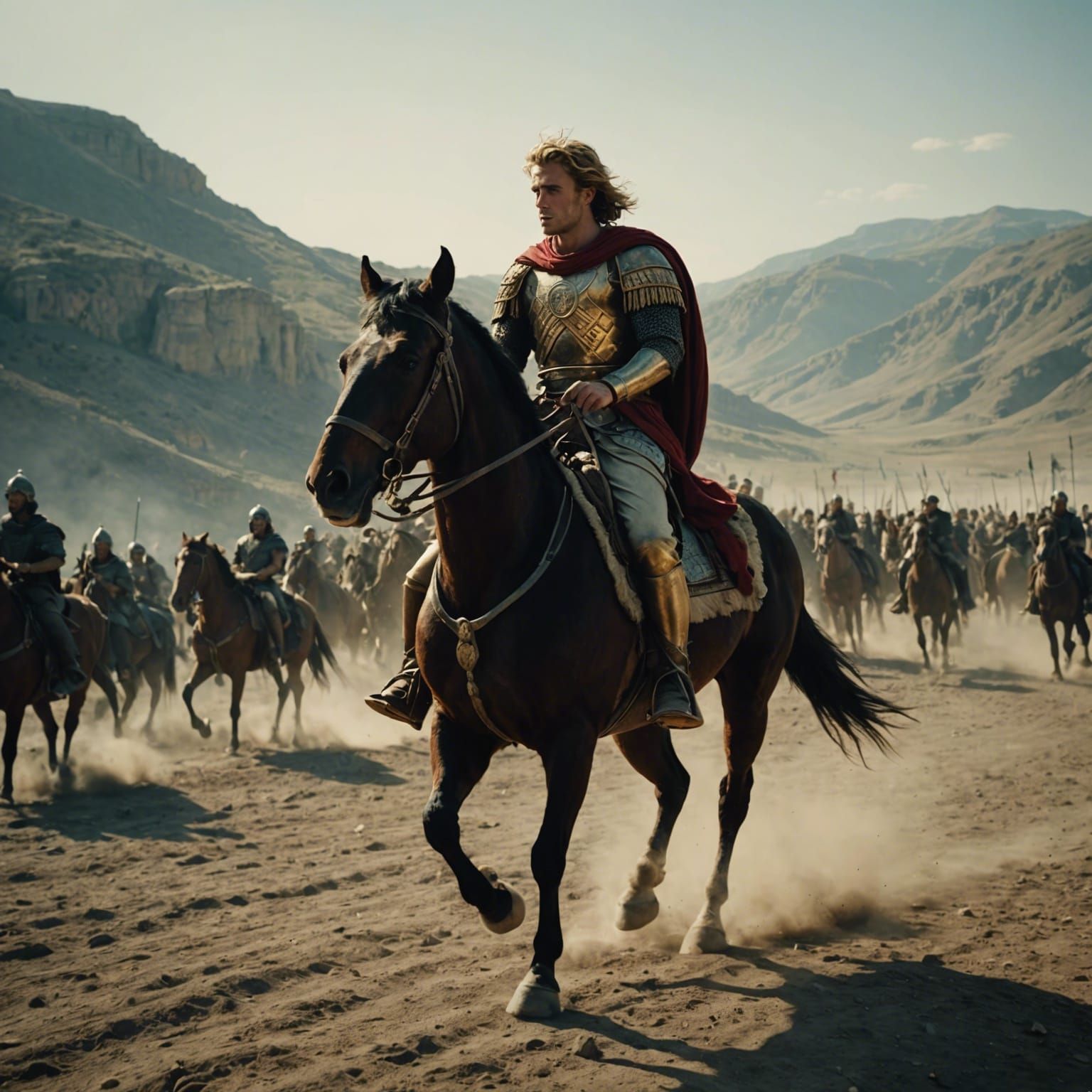alexander the great riding his horse going to battle,--ar 9:16 - AI ...