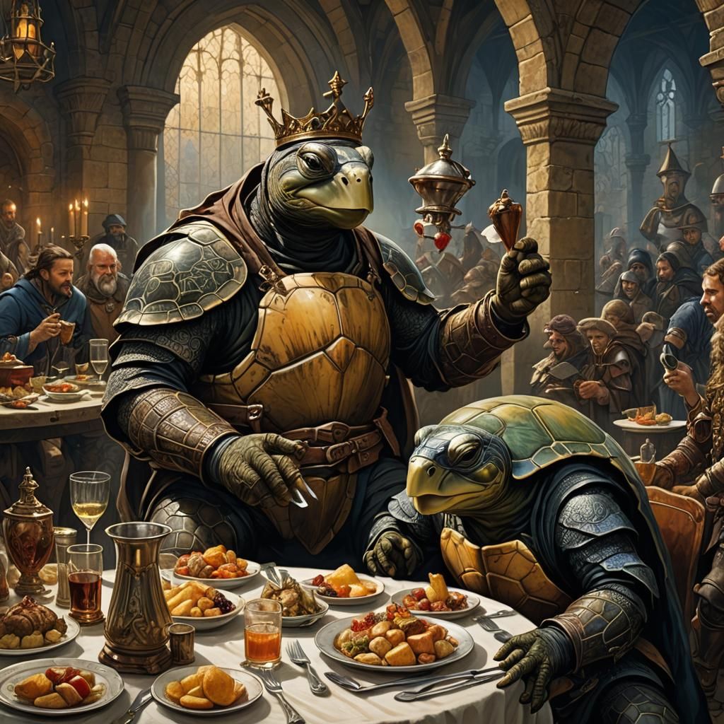 Medieval Turtles at the tavern - AI Generated Artwork - NightCafe Creator