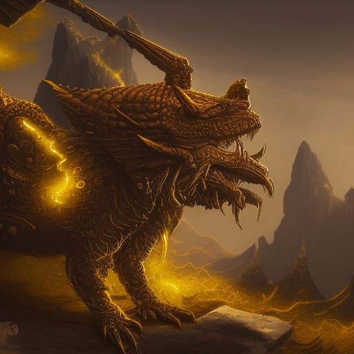 Goldwar Manticore - AI Generated Artwork - NightCafe Creator