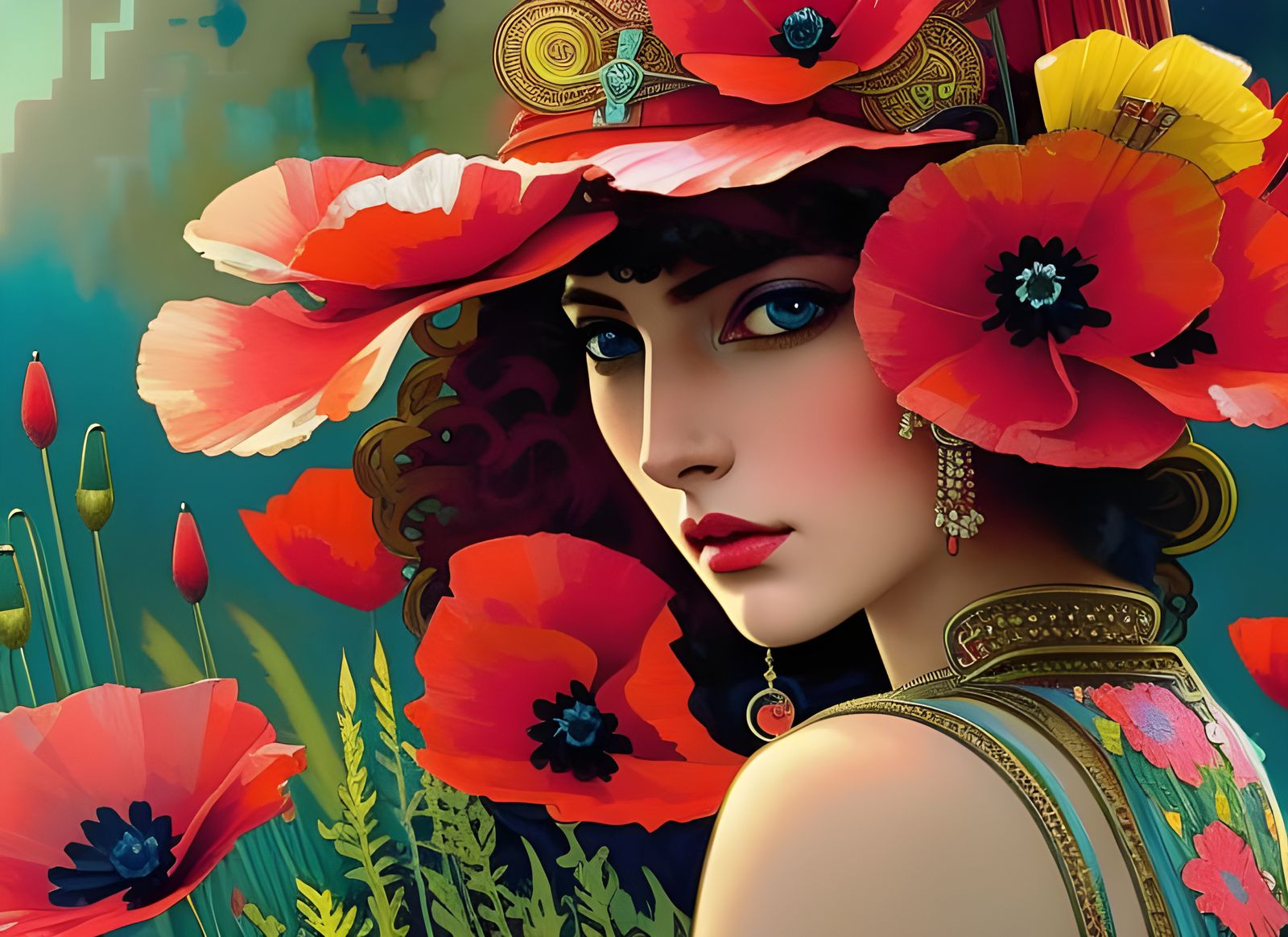 Poppy Girl - AI Generated Artwork - NightCafe Creator