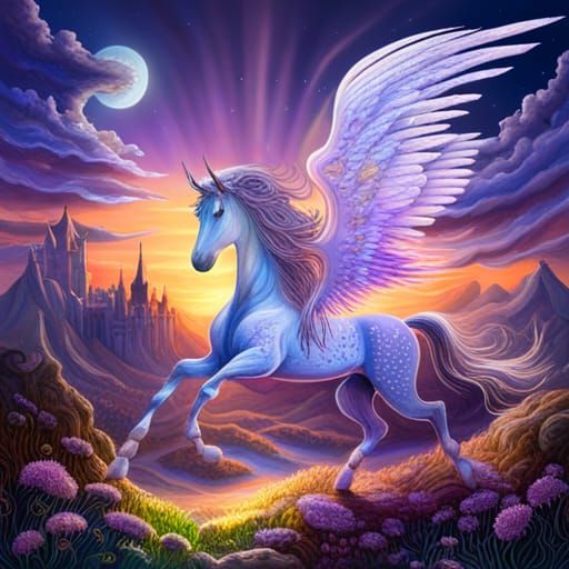 Purple Pegasus - AI Generated Artwork - NightCafe Creator