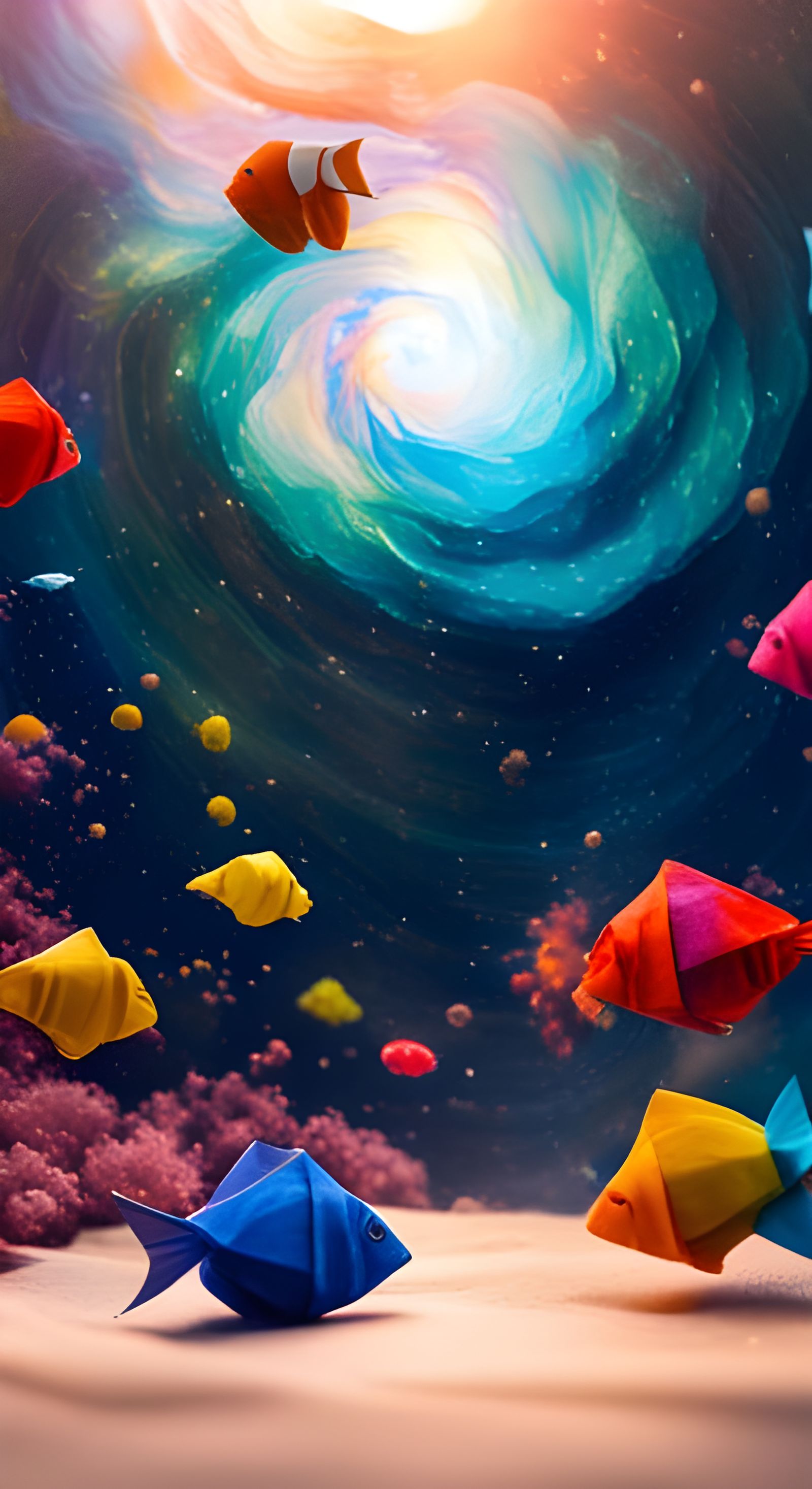 the universe in an aquarium, galaxy fish tank - AI Generated Artwork ...