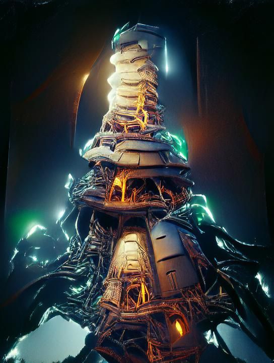 Alien Tower. trending on Artstation Unreal Engine - AI Generated ...