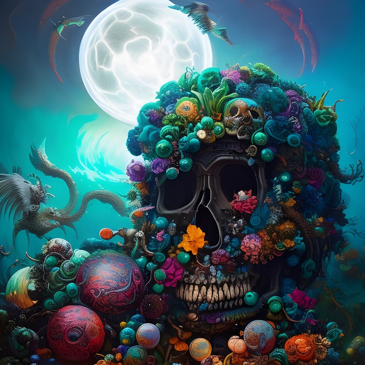 Oceanpunk Skulls - AI Generated Artwork - NightCafe Creator