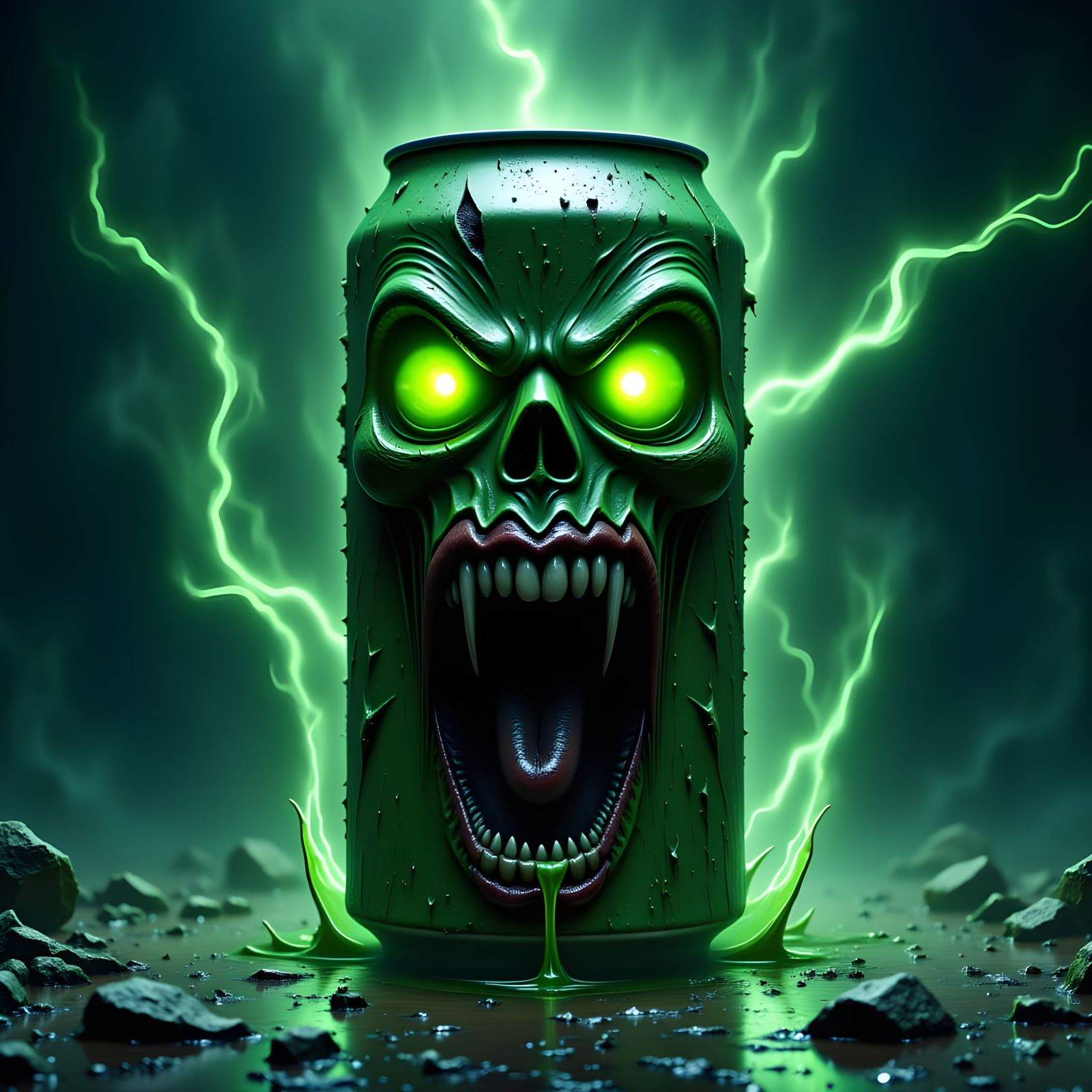 Fang Fuel - Ultra-Realistic Horror Illustration of Twisted M...