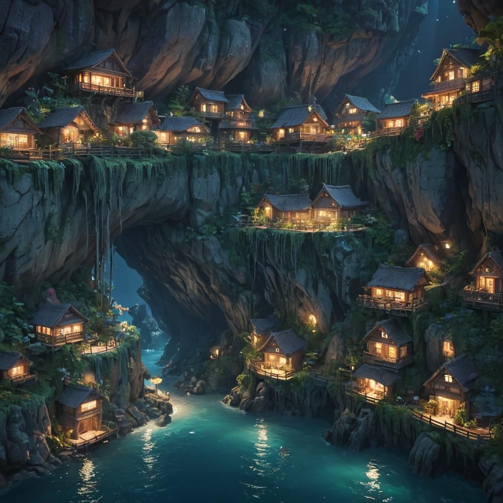 Mermaid Village - AI Generated Artwork - NightCafe Creator